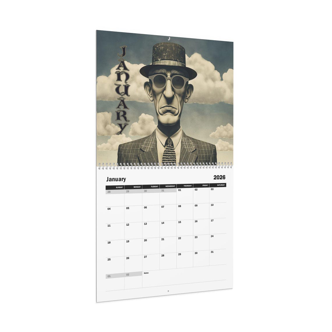 2026 Wall Calendar Pop Surrealist Gentlemen | Wild Whimsical Abstract ...