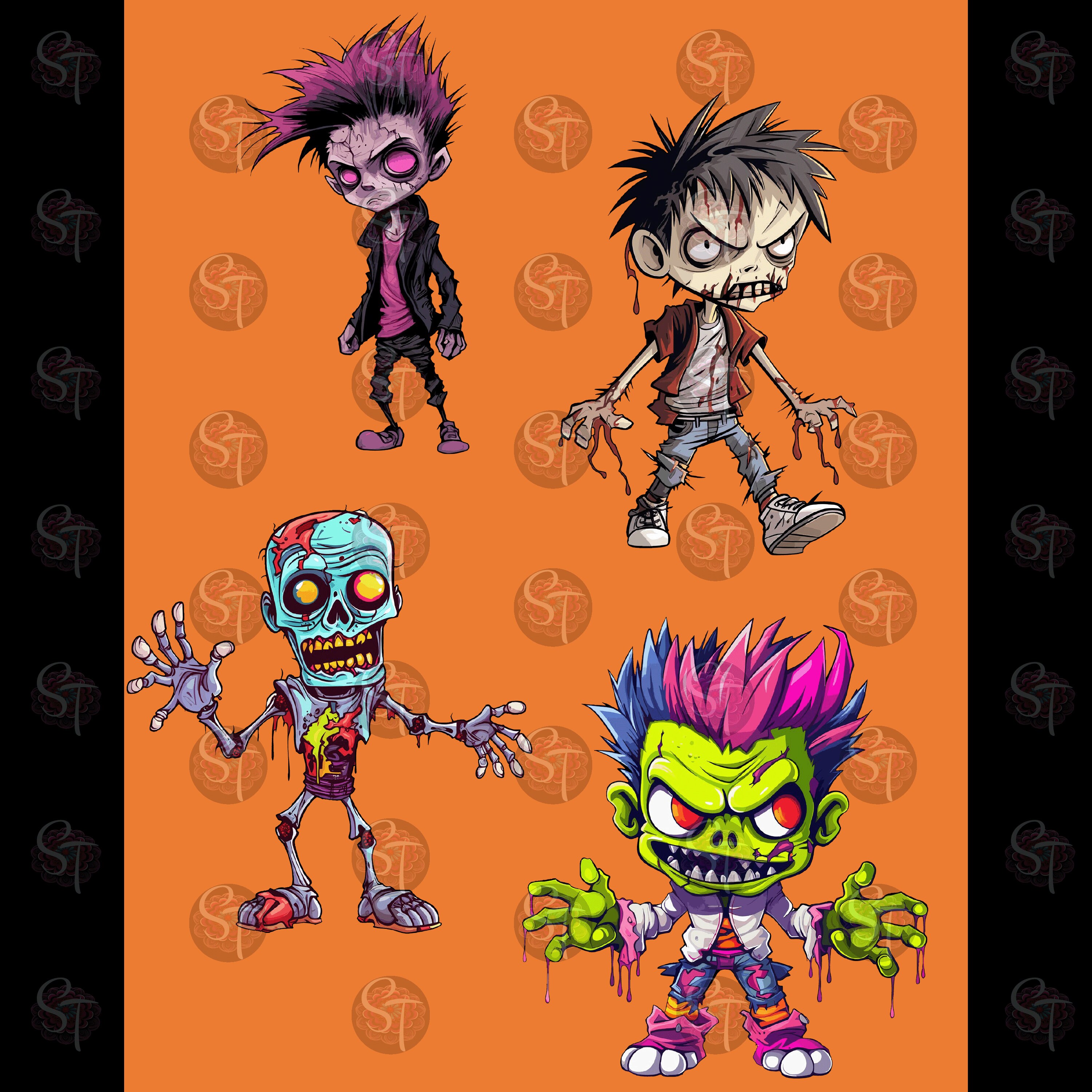 Teeny Tiny Zombies Svg Clipart Bundle Png Downloadable Digital - Etsy