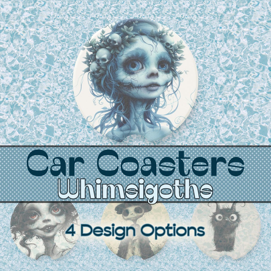 Soapstone Car Coasters Whimsigoth Ghoul Girl Guy Monster Moisture ...