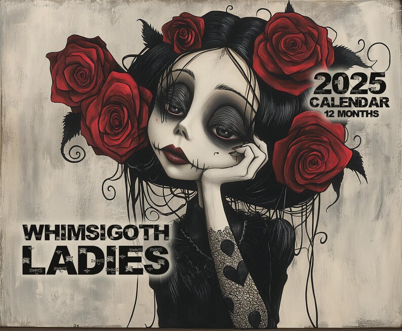 2025 Wall Calendar Whimsigoth Ladies Whimsical Abstract Gothic Inspired ...
