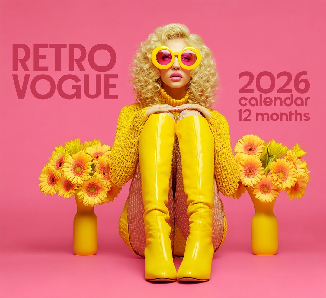 Retro Vogue 2026 Large Wall or Desk Calendar With Mid-century Modern ...
