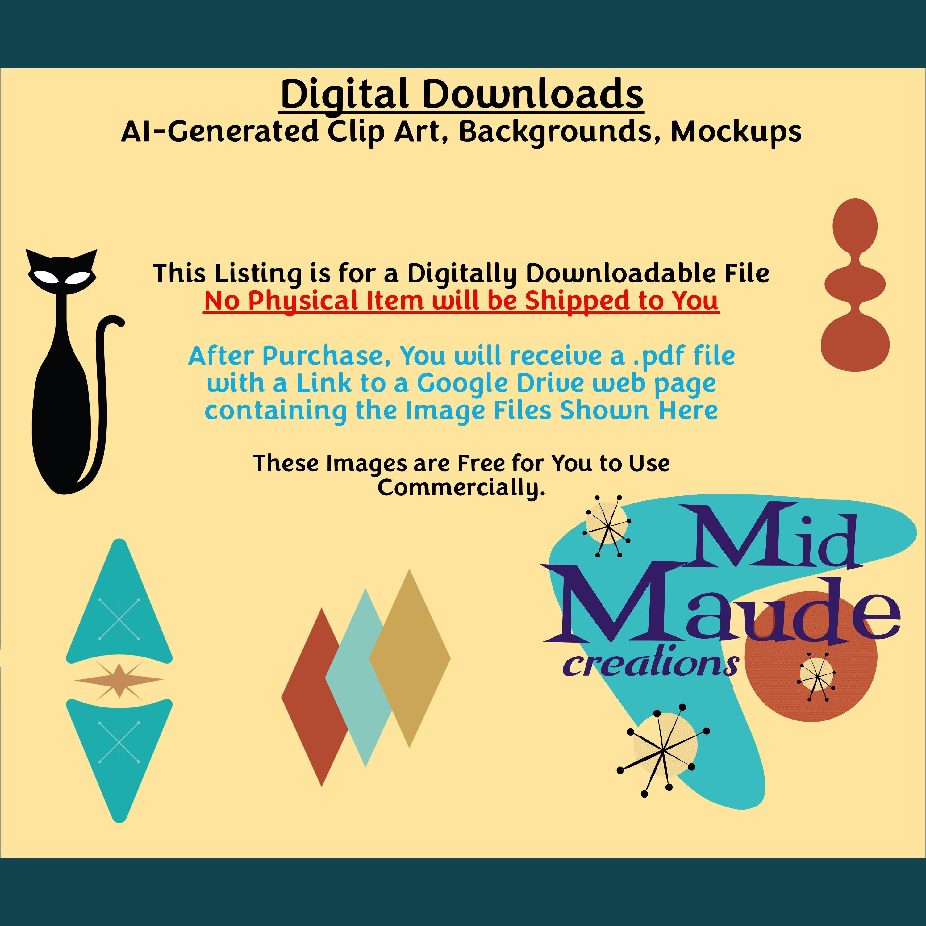 Pop Art Googie Shapes Digital Paper Pack of 20 Retro Jpg Images ...