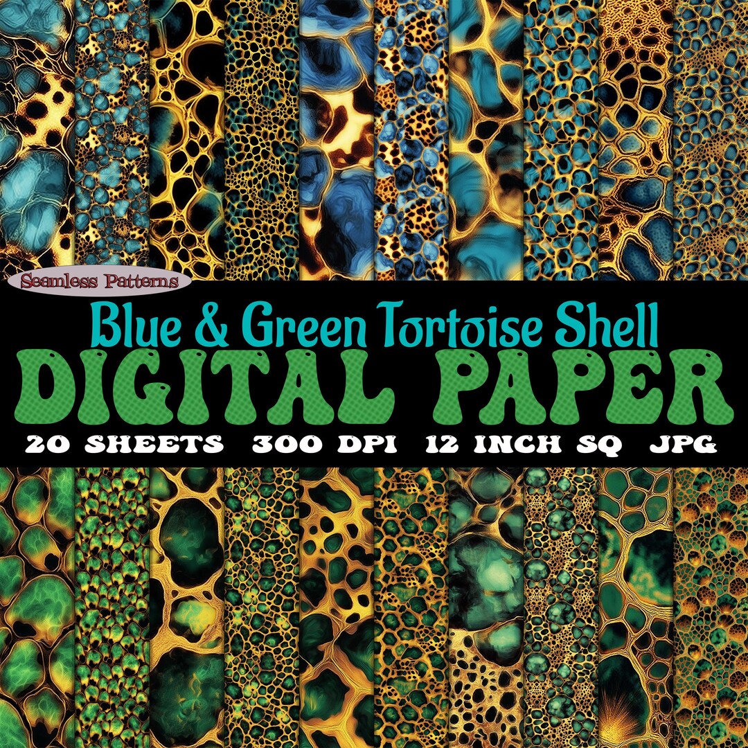 Tortoise Shell Digital Paper Set of 20 Jpg Seamless Patterns Washed in ...