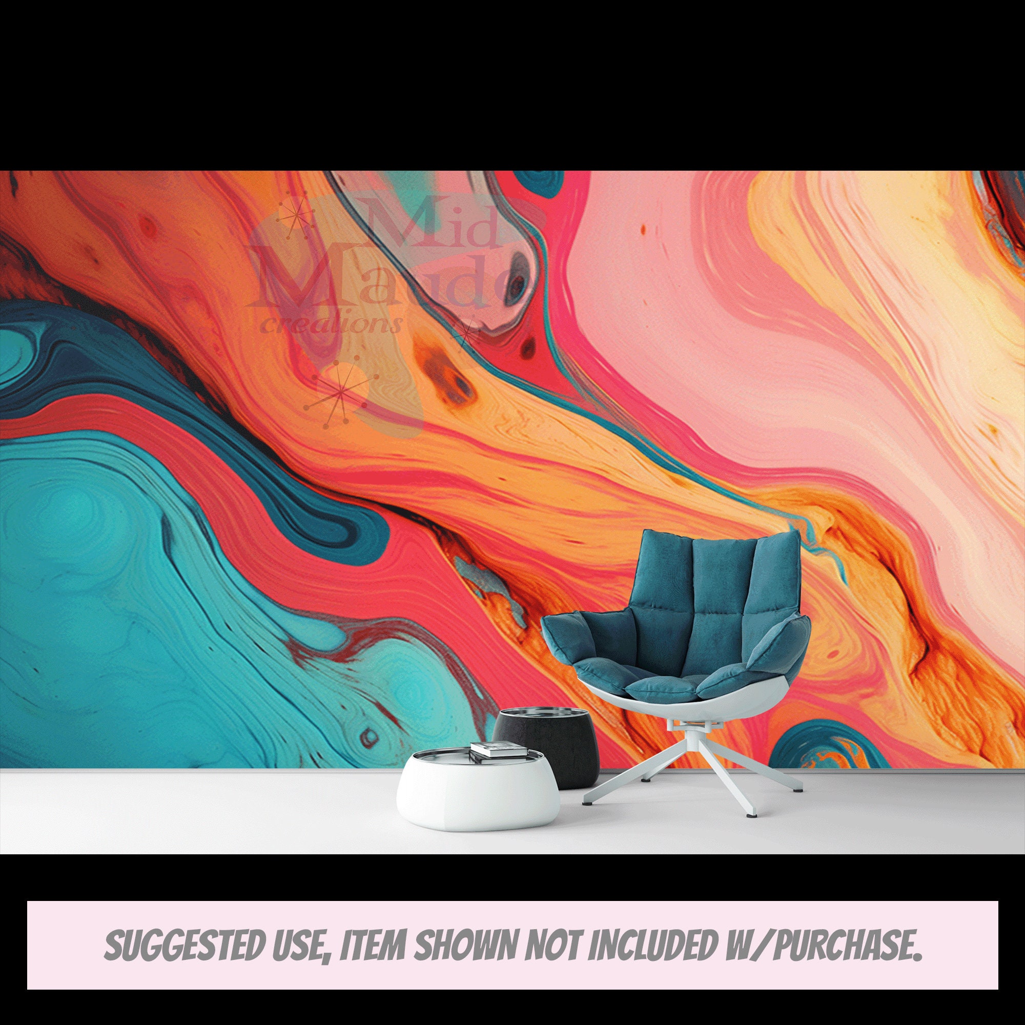 Psychedelic Marble Pastel Rainbow Series Set of 4 Digital Downloadable ...