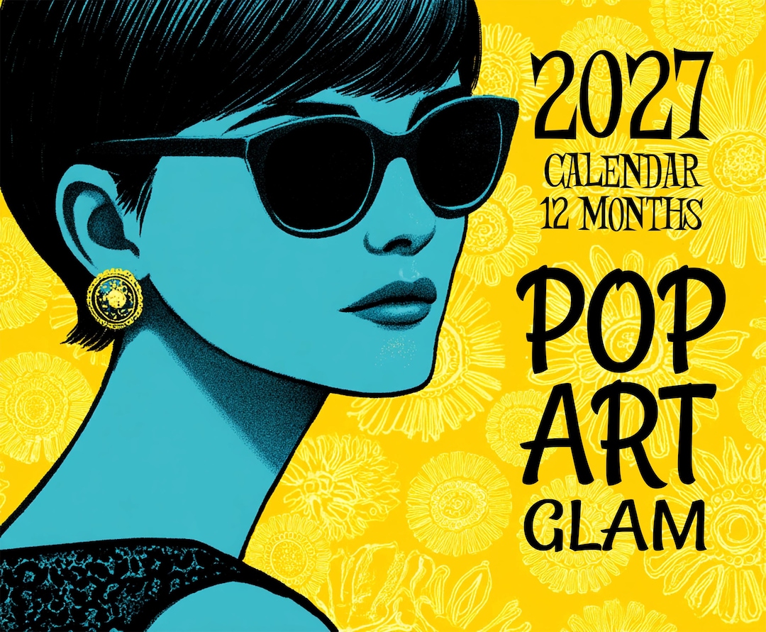 2027 Wall Calendar With Cool Pop Art Glam Retro Images in Bold Colors ...