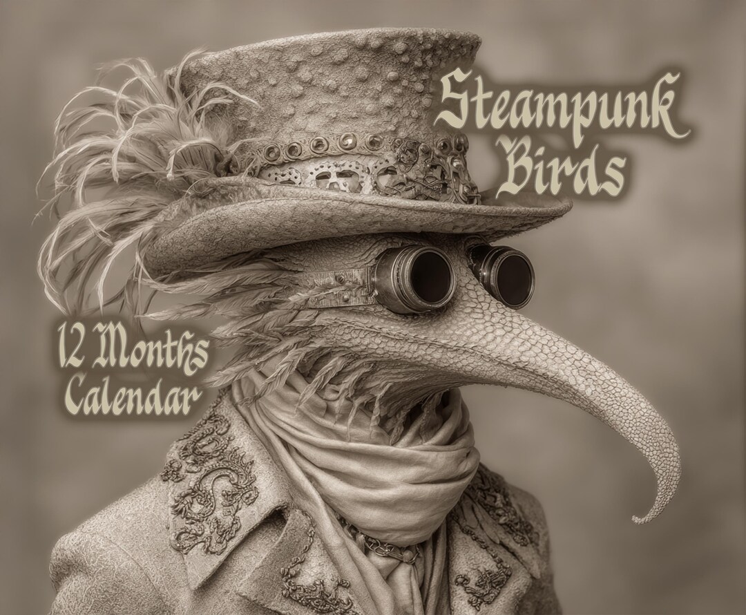 2026 Wall or Desk Calendar Steampunk Birds Whimsigoth Animal Art for ...