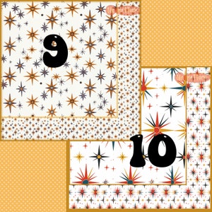 Mid-century Modern Vintage Atomic Stars Digital Paper Set of 20 Retro ...