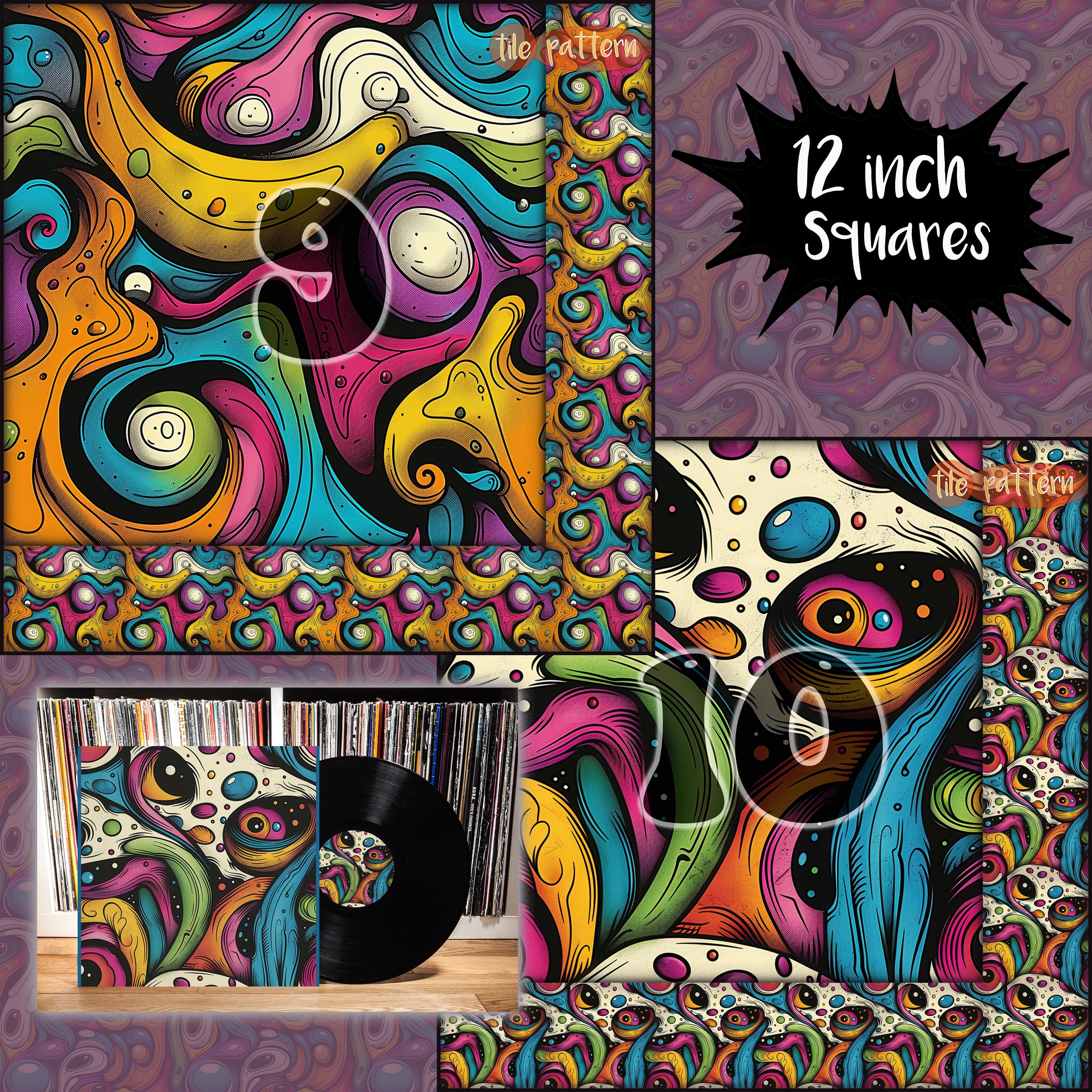 Boho Loopy Swoops Digital Paper Seamless Patterns Set of 20 Digital Jpg ...