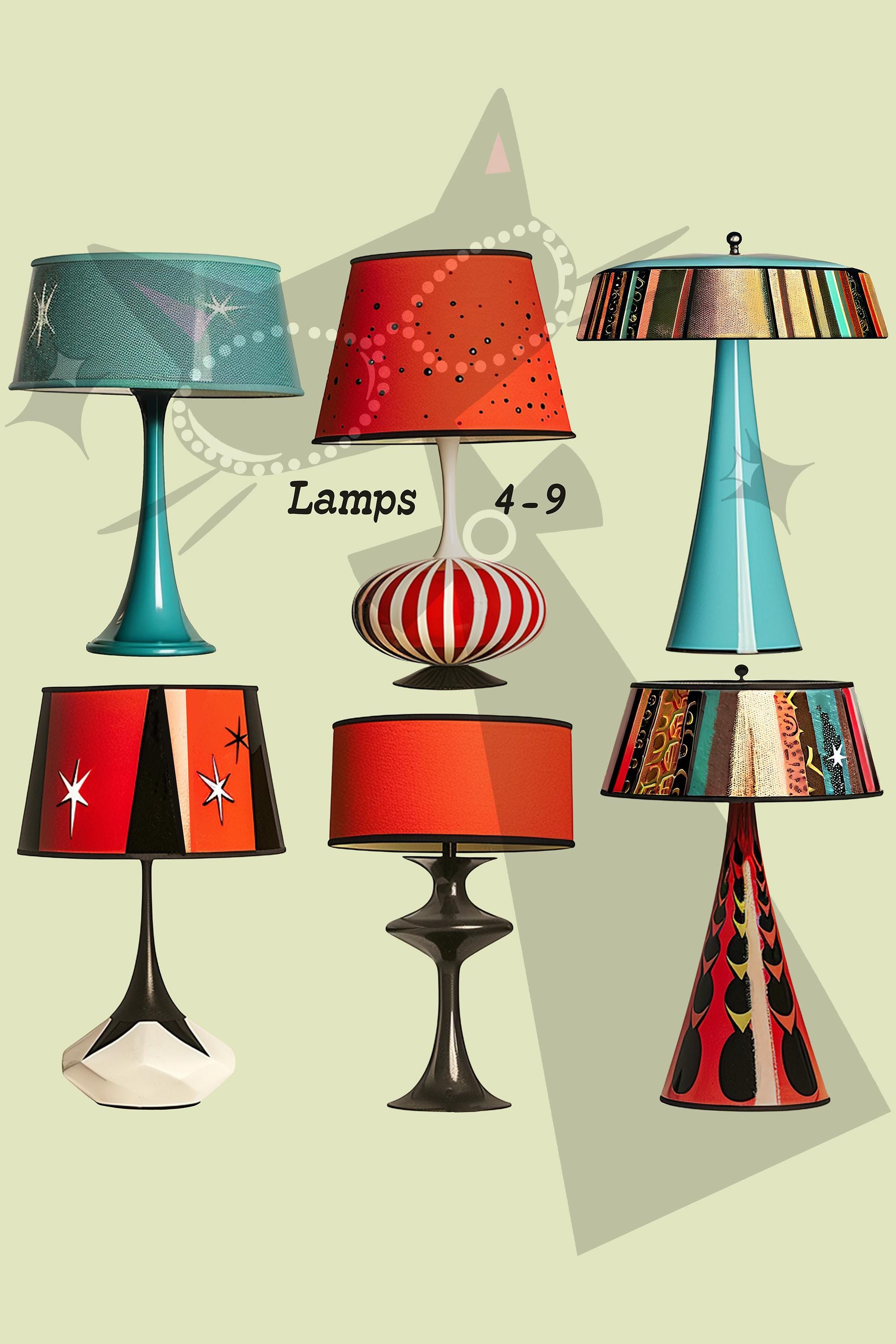 Wacky Lamps Set of 50 Clipart Images for Easy Cut & Collage, Mid ...
