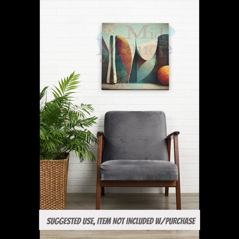 Mid Mod Art Forms Series Set of 10 Digital Images Printable Png Jpg ...