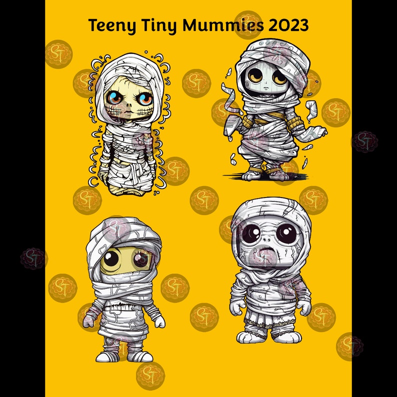 Teeny Tiny Mummies Clipart Bundle Png Svg Downloadable Digital Art ...