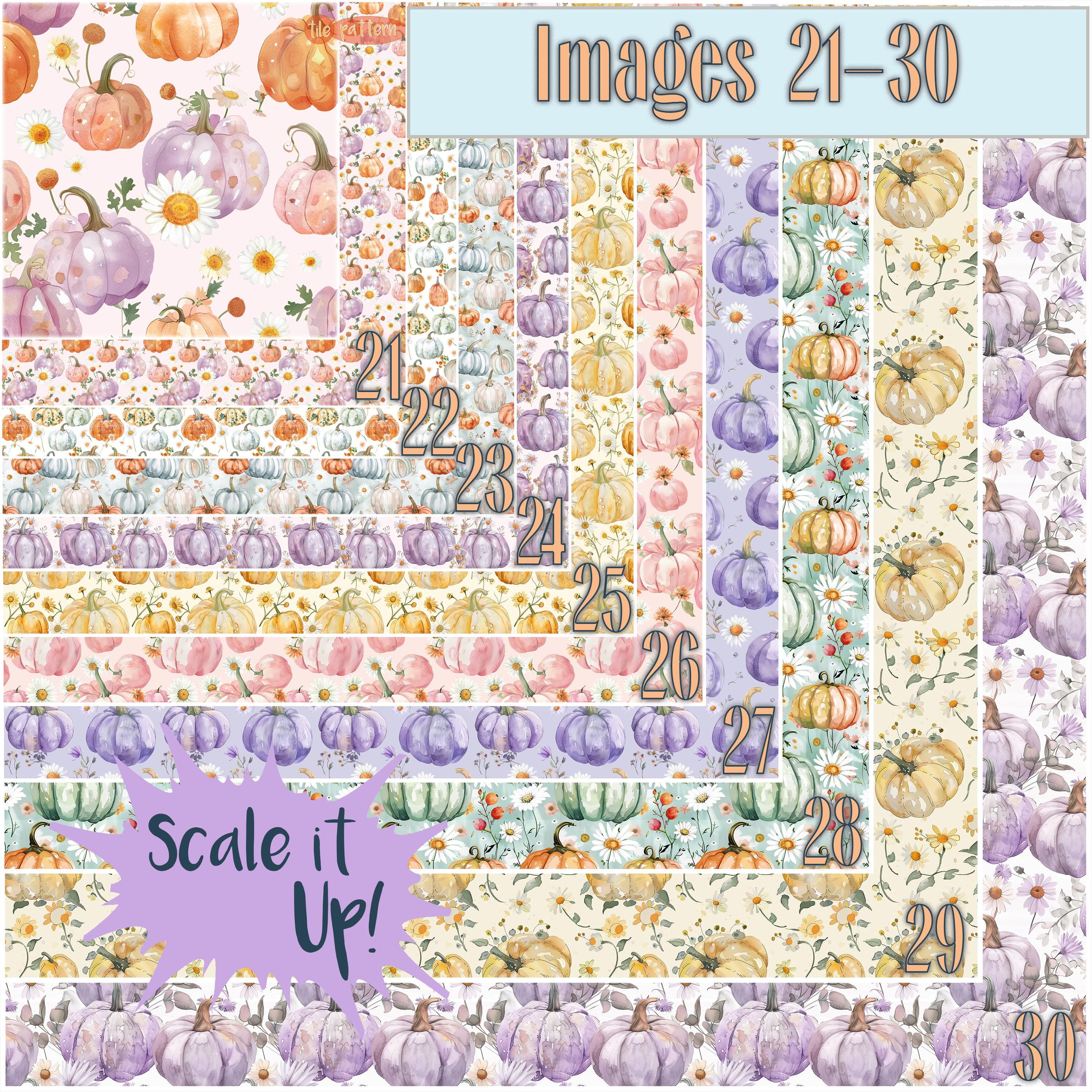 Pastel Pumpkins Digital Paper Bundle, Watercolor Pinkoween Set of 100 ...