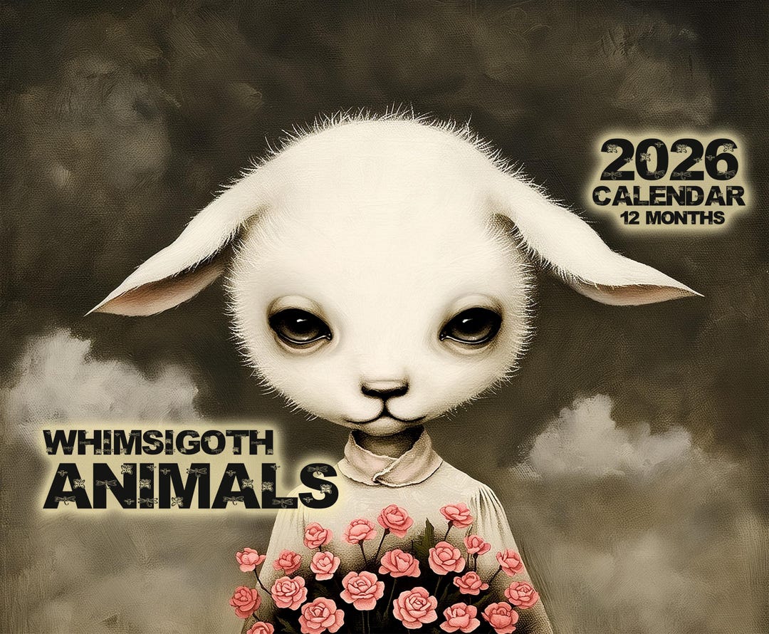 Whimsigoth Animals 2026 Wall or Desk Calendar | Abstract Whimsical Zoo ...