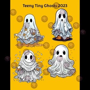 Halloween Clipart Bundle Teeny Tiny Ghosts Svg Png Downloadable Spooky ...
