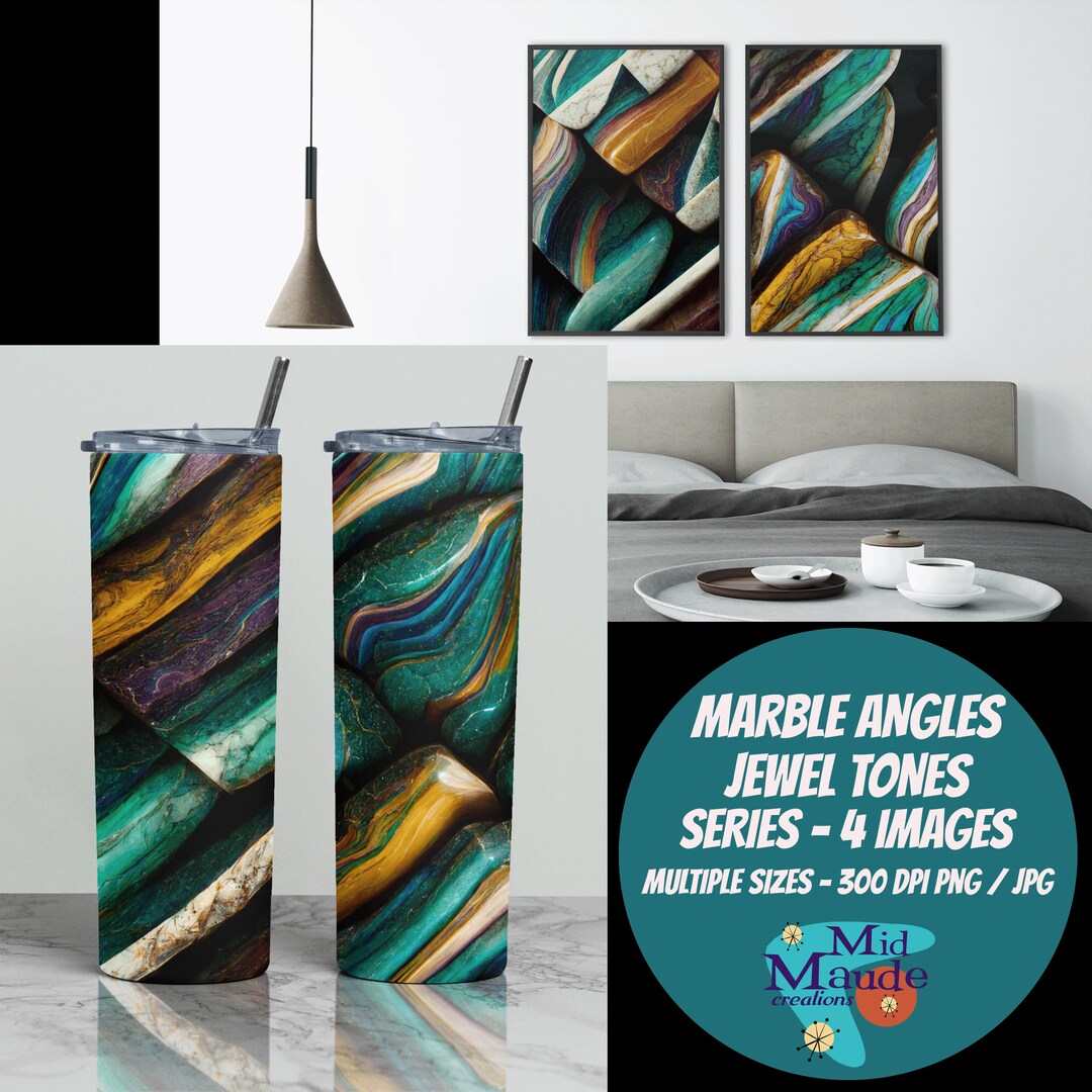 Marble Angles Jewel Tones Series Set of 4 Digital Download Pics ...