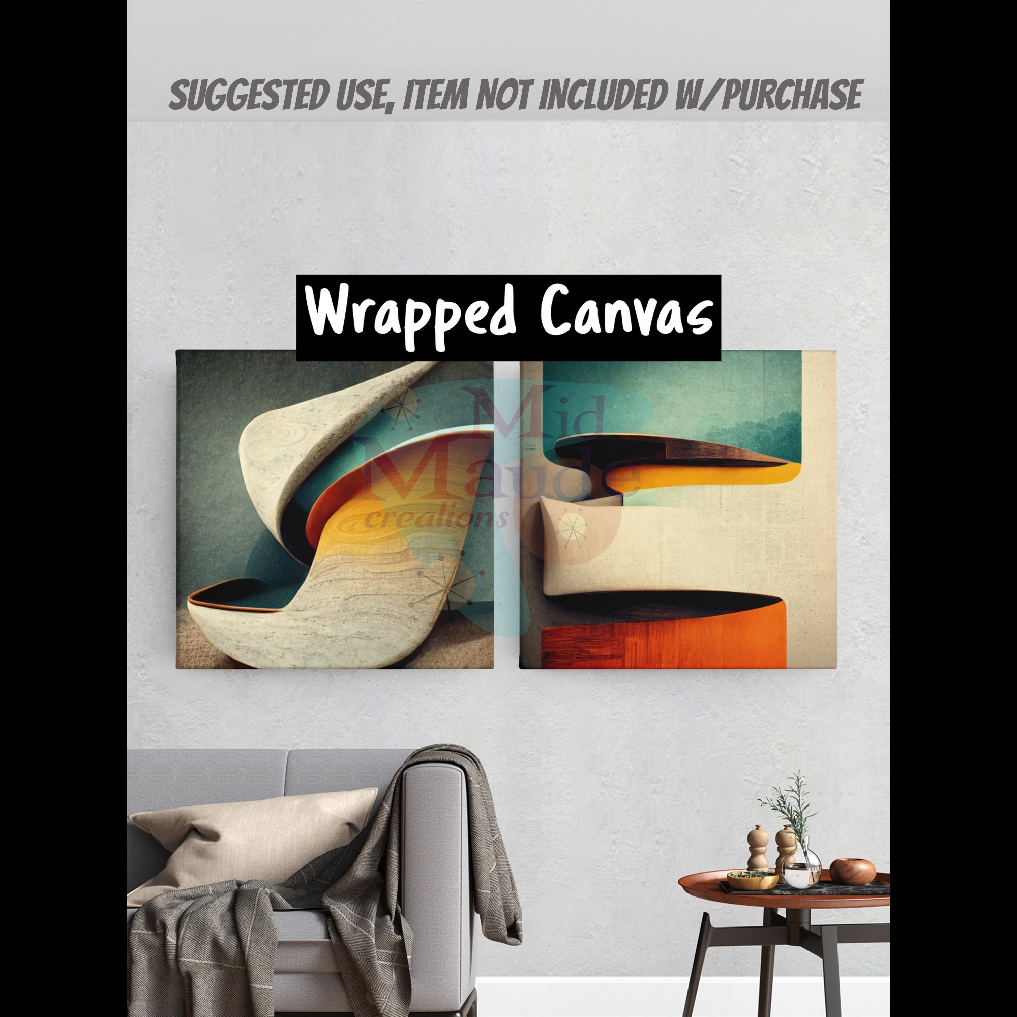 Mid Mod Art Forms Series Set of 10 Digital Images Printable Png Jpg ...