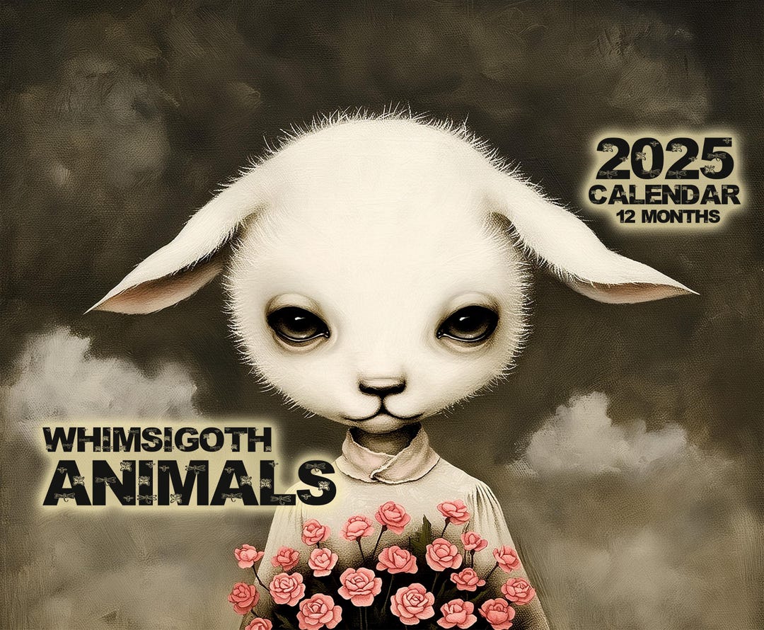 2025 Wall Calendar Whimsigoth Animals | Fun Whimsical Zoo Babies, Art ...