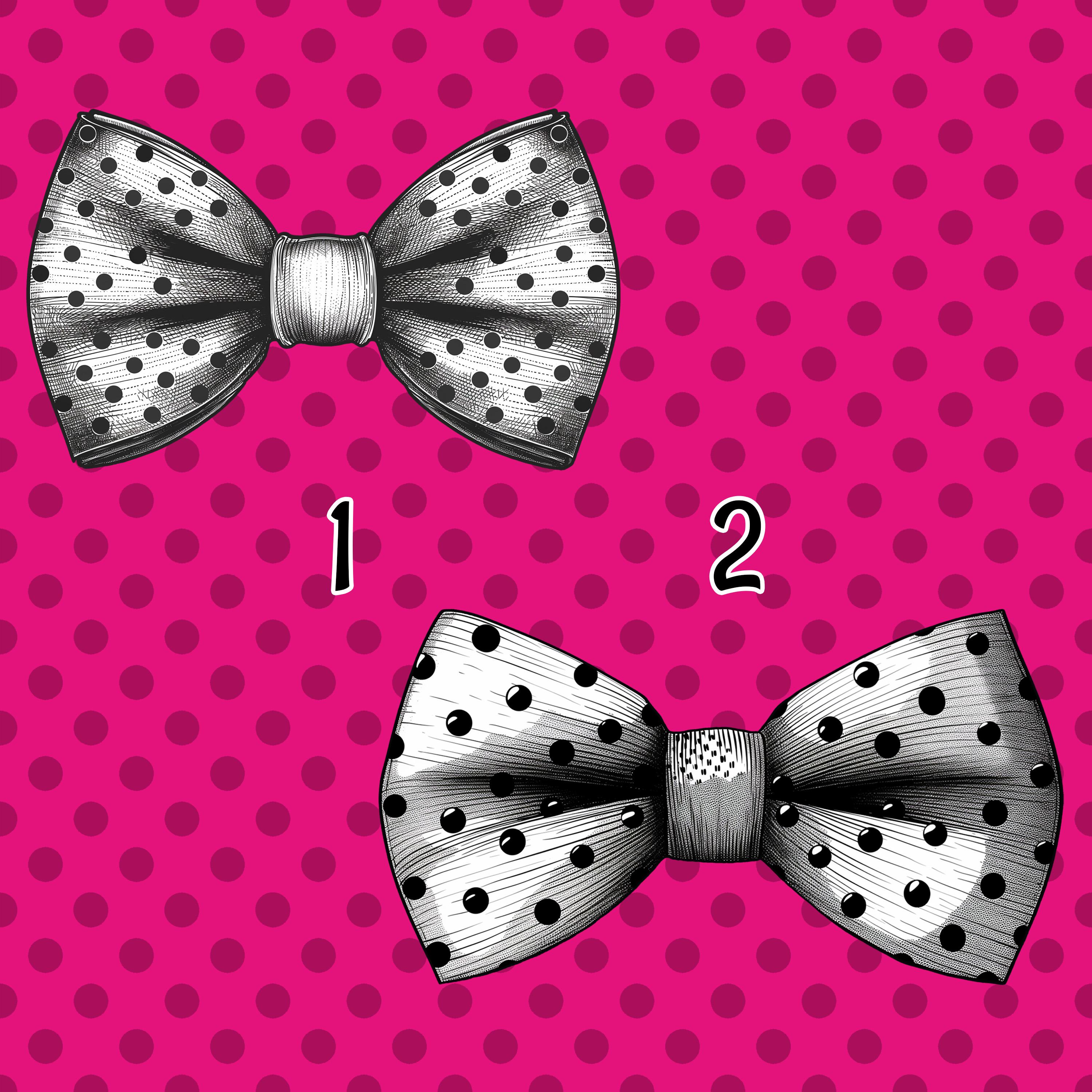 White Bow Ties With Polka Dots Clipart Set, Bundle of 10 Colorful ...