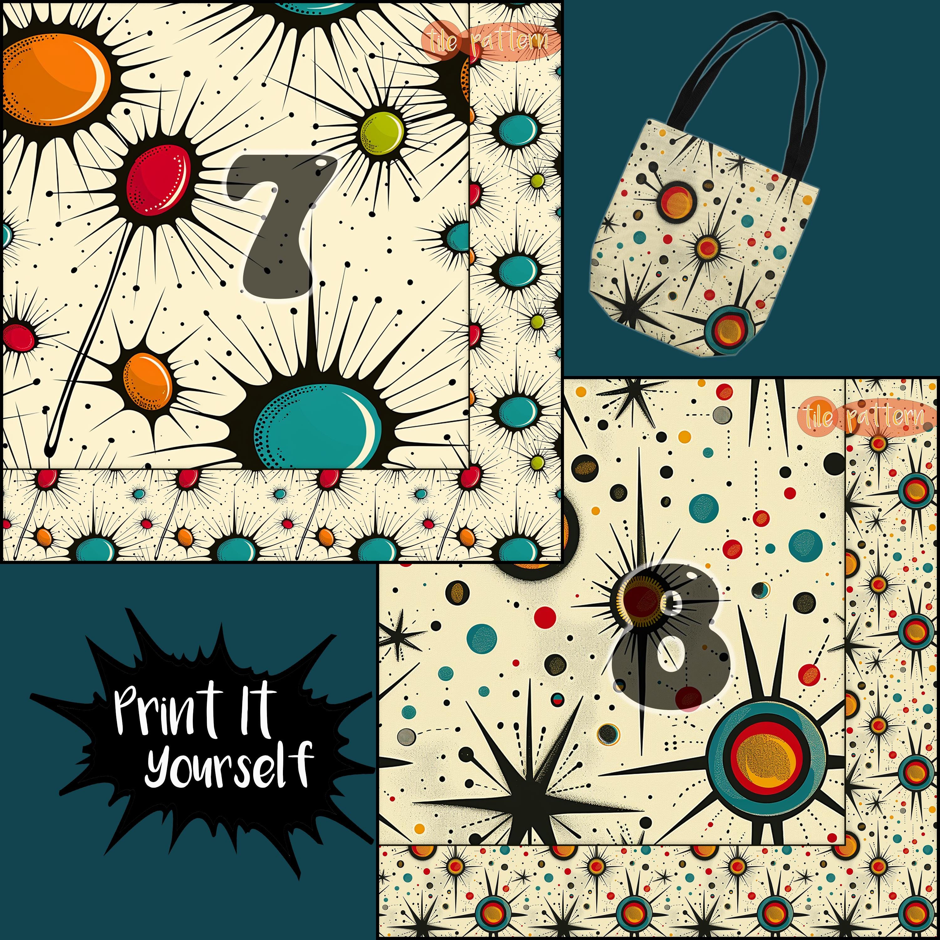 Pop Art Googie Shapes Digital Paper Pack of 20 Retro Jpg Images ...