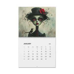 2025 Wall Calendar Whimsigoth Ladies Whimsical Abstract Gothic Inspired ...
