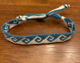 Friendship Bracelet in Greek Wave Pattern Yellow & Orange - Etsy