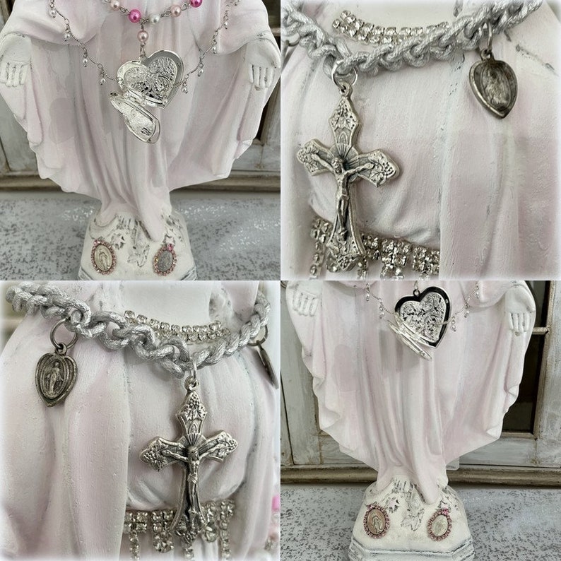 17 Jeweled Our Lady of Grace Statue W/ Crown Vintage - Etsy