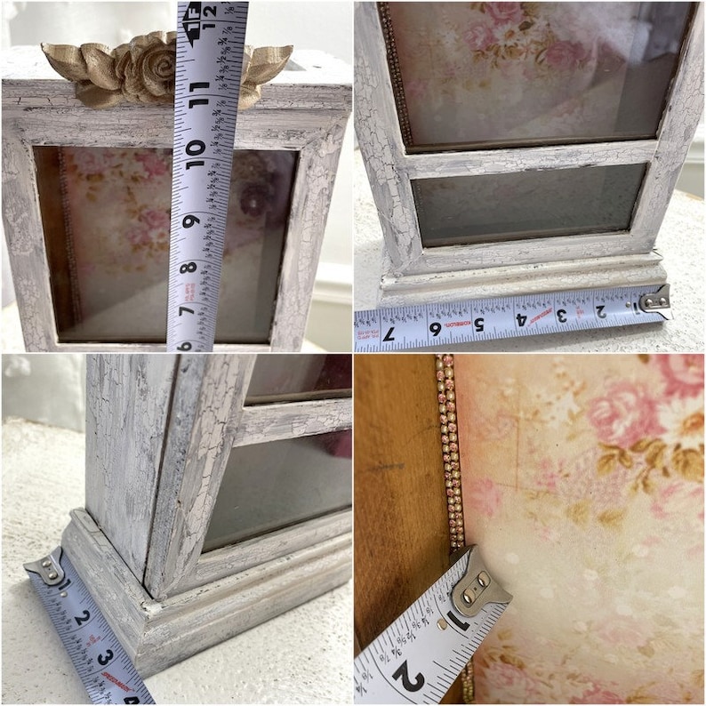 OLD Vintage Chippy White Cabinet Shabby Pink Roses Shadow Box - Etsy
