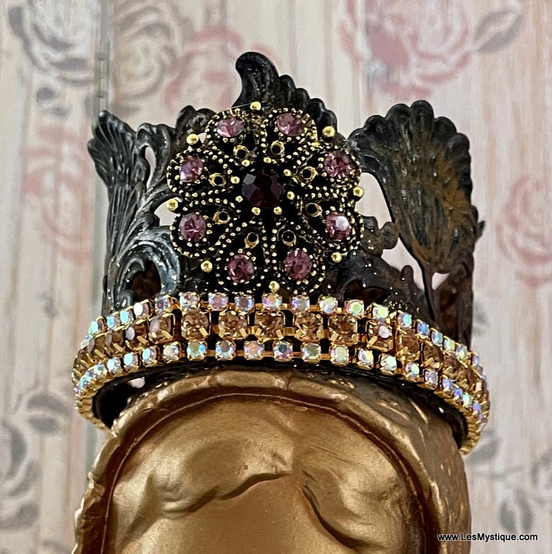 Rare Vintage Virgin Mary Statue Crowned Madonna JEWELED Rusty Crown ...