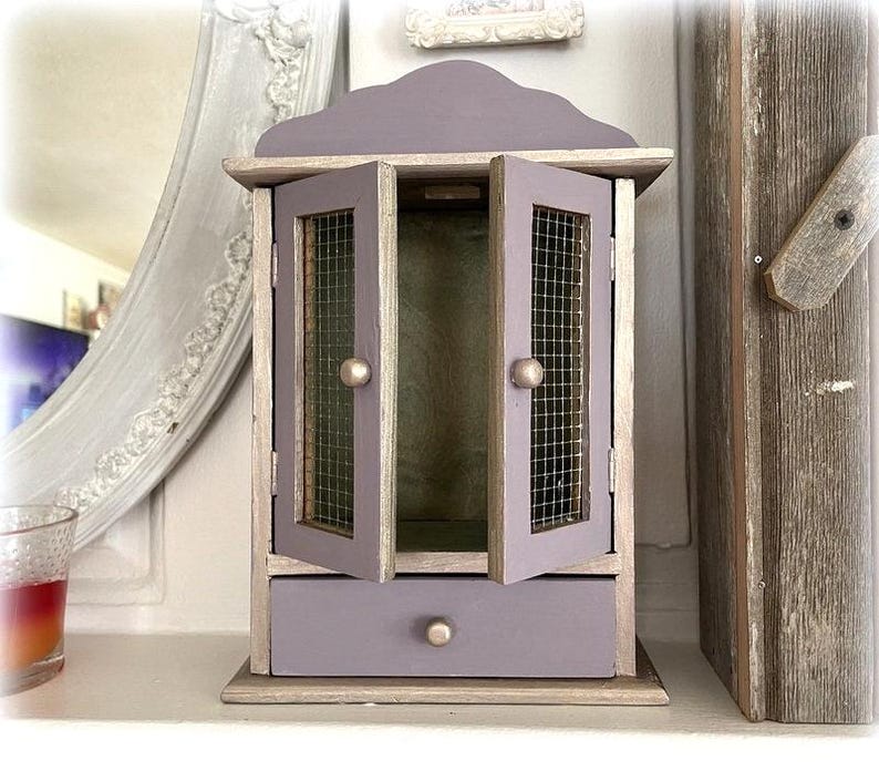 Vintage Rustic Cabinet 2 Door Chicken Wire French Farmhouse Kitchen ...