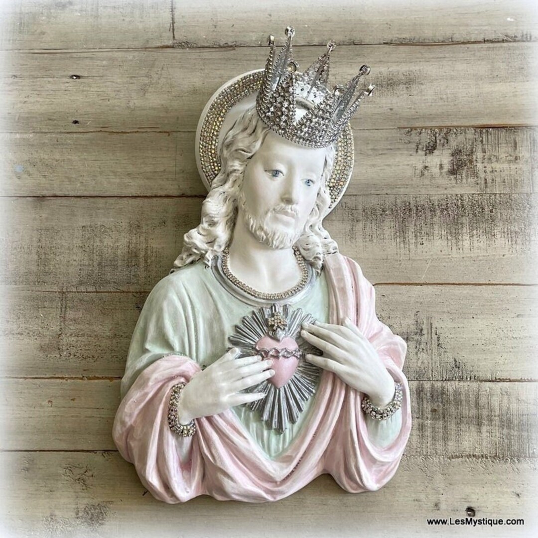 15 Blue Eyed Jesus Statue Jeweled King of Heaven - Etsy