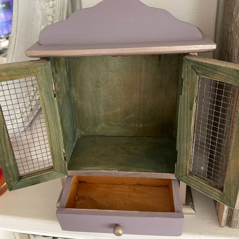 Vintage Rustic Cabinet 2 Door Chicken Wire French Farmhouse Kitchen ...