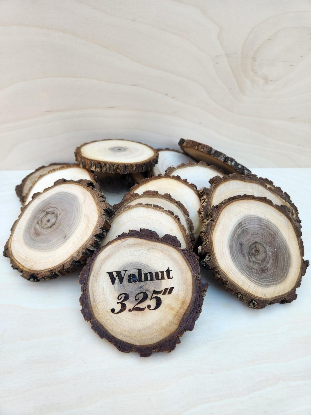 3.25 Inch Black Walnut Wood Slices DIY Wedding Decor, Coasters, Wood ...
