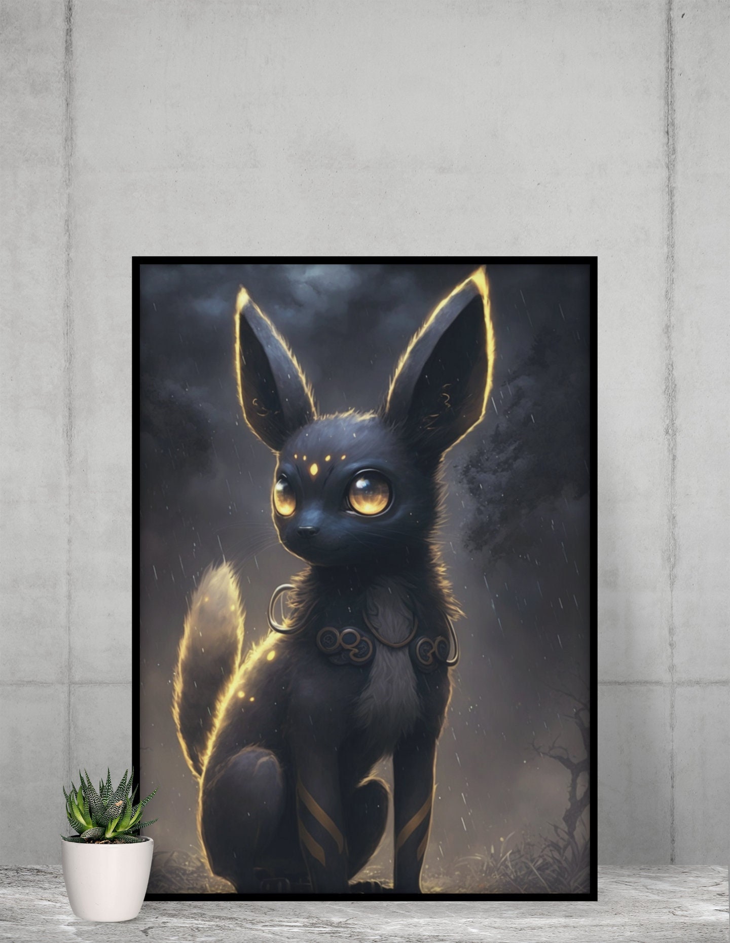 Umbreon Digital Art Print in Realistic Style - Etsy