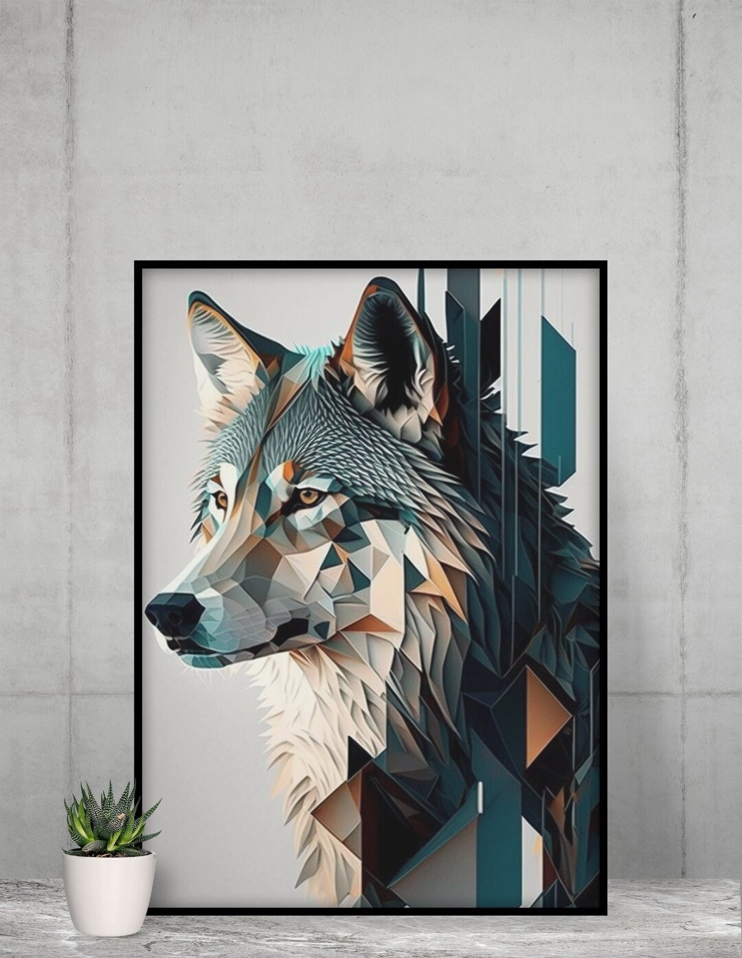 Wolf Digital Art Print in Geometric Style - Etsy