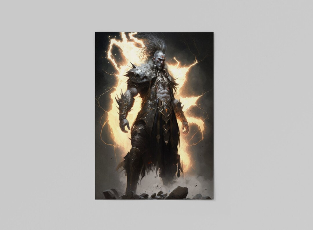 Shaman Digital Art Print in Charcoal Style - Etsy