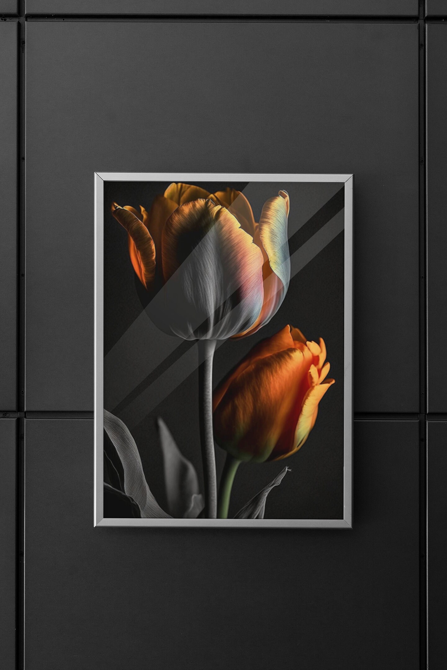 Tulip Digital Art Print in Charcoal Style - Etsy