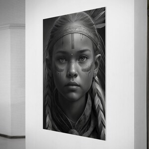 Cherokee Digital Art Print in Charcoal Style - Etsy
