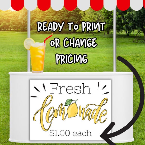 Lemonade Stand Sign - Etsy