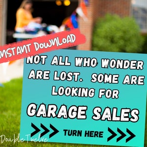 Funny Garage Sale Sign, Printable DIY Garage Moving Yard Sale, Print at ...