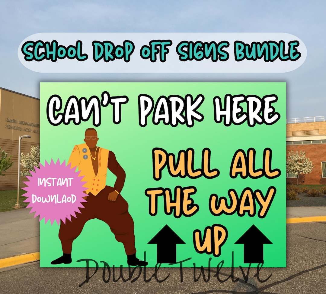 Funny School Drop off Signs, Back to School, Pick up Drop off Sign ...