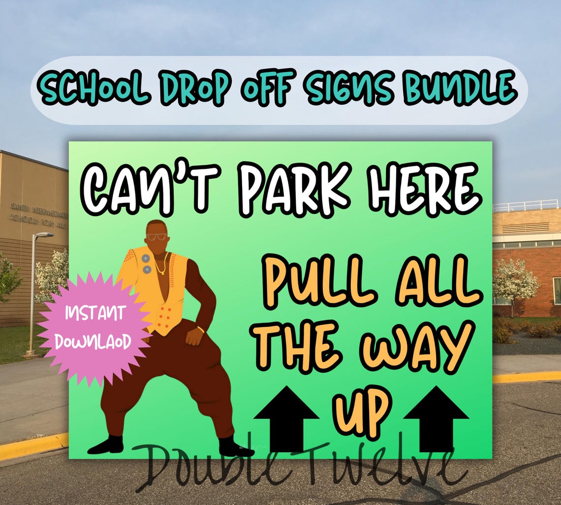 Funny School Drop off Signs, Back to School, Pick up Drop off Sign ...
