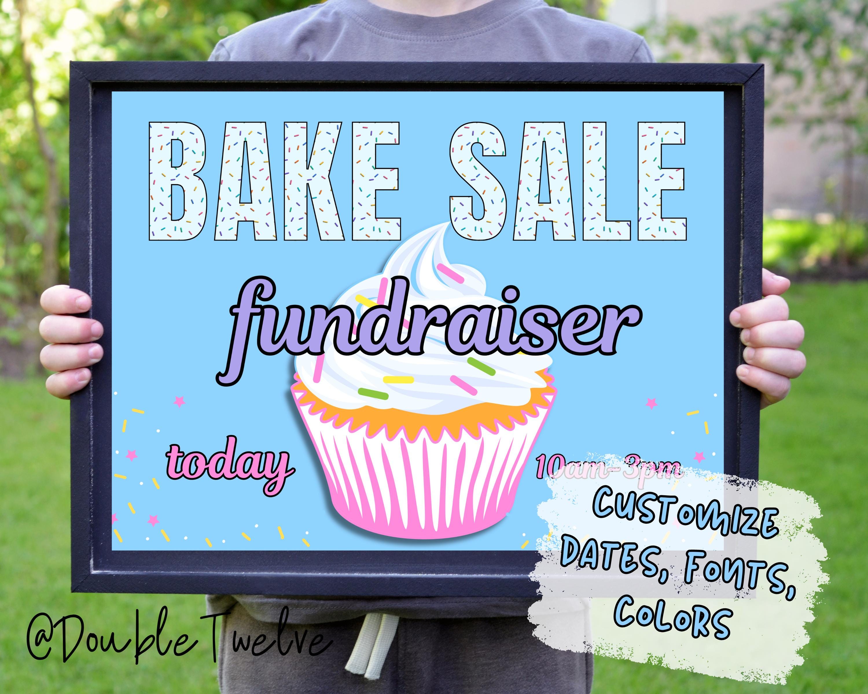 Custom Bake Sale Sign Bundle, Menu Sign Booth Poster, Bake Sale Yard ...