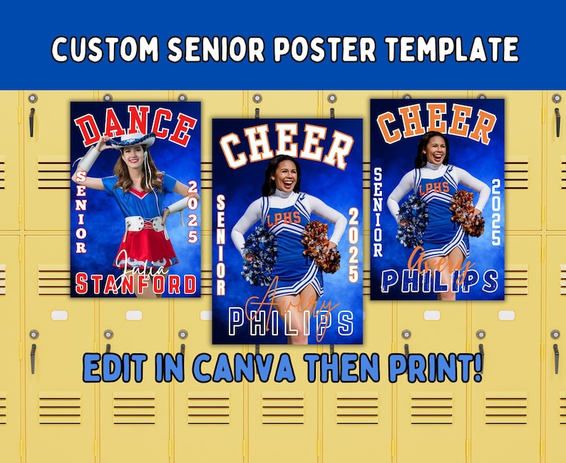 Cheer Senior Night Poster, Custom Dance Drill Team Photo Banner, Sports ...