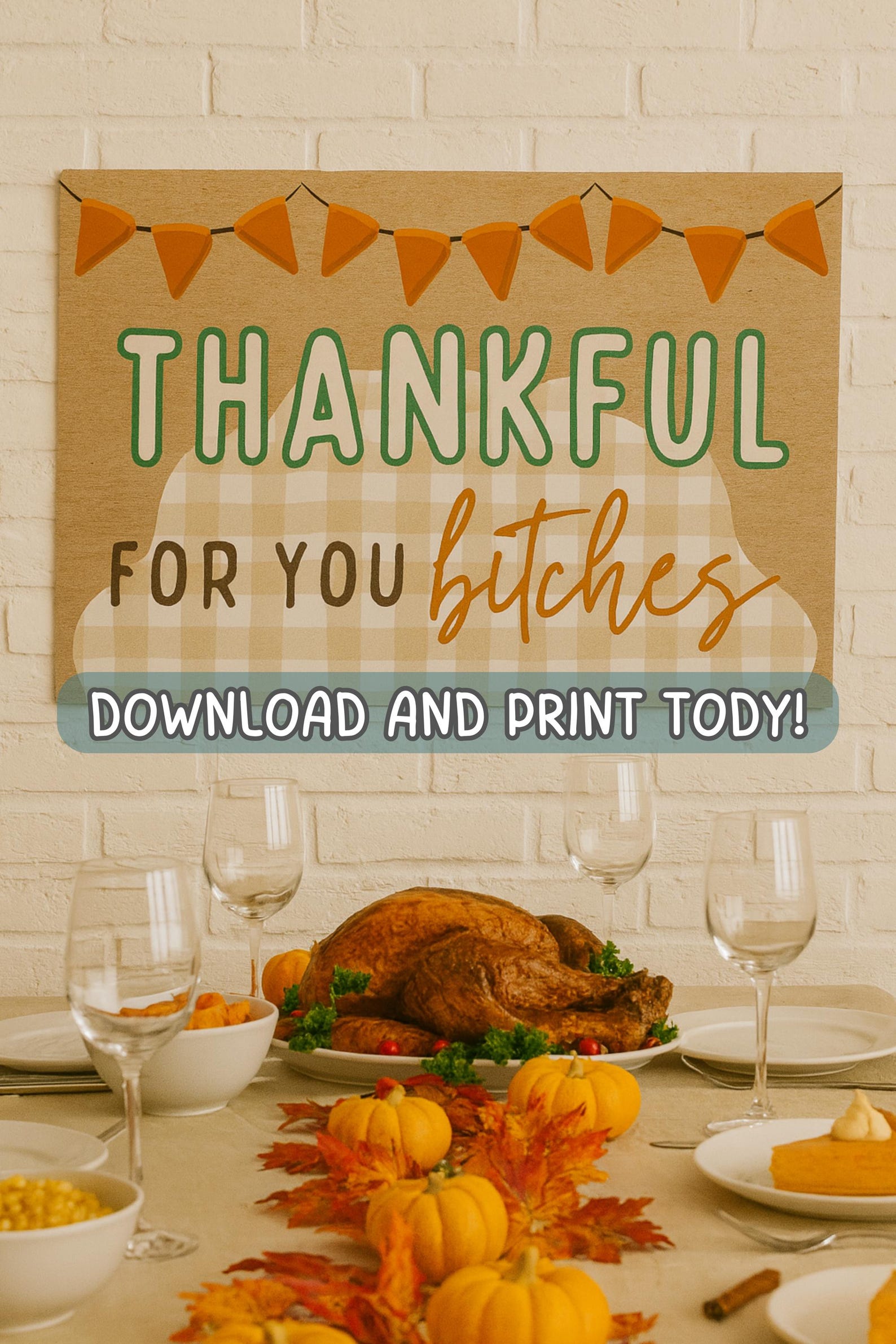 Funny Friendsgiving Party Decorations | Printable Happy Friendsgiving ...