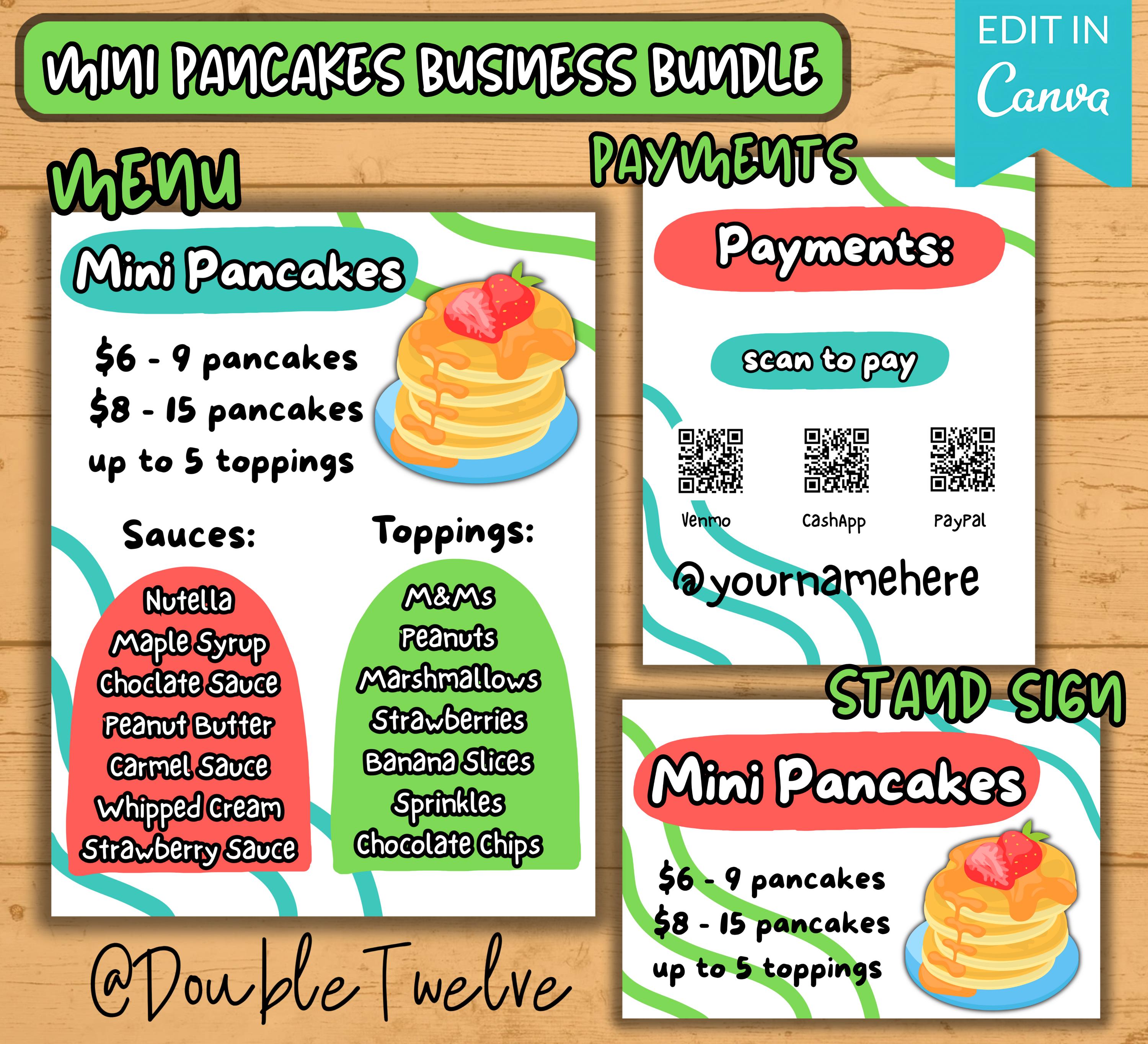Mini Pancake Cart Signs, Mobile Business Display Menu, Food Truck ...