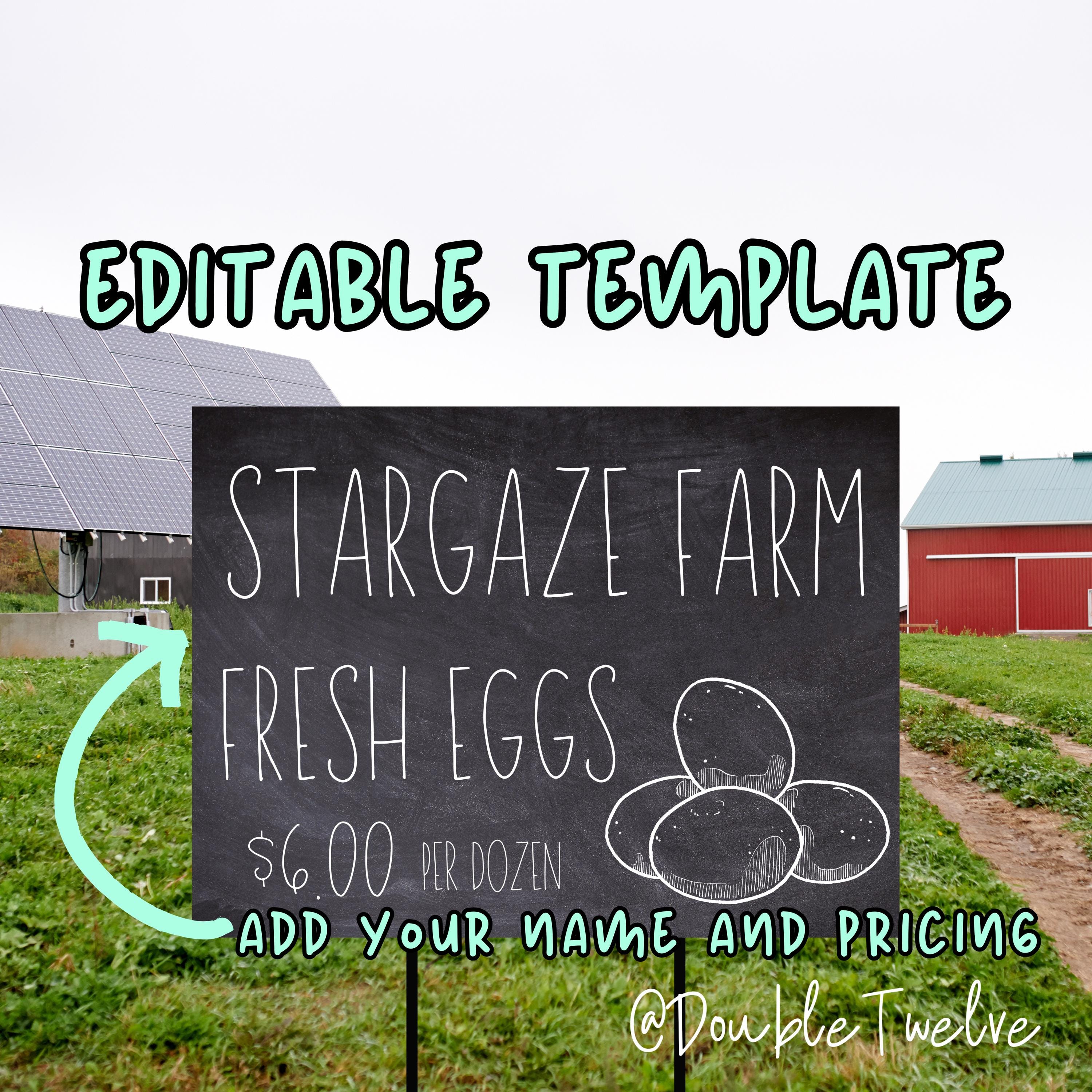 Farm Stand Signs Bundle, Roadside Farm Store Templates, Eggs for Sale ...