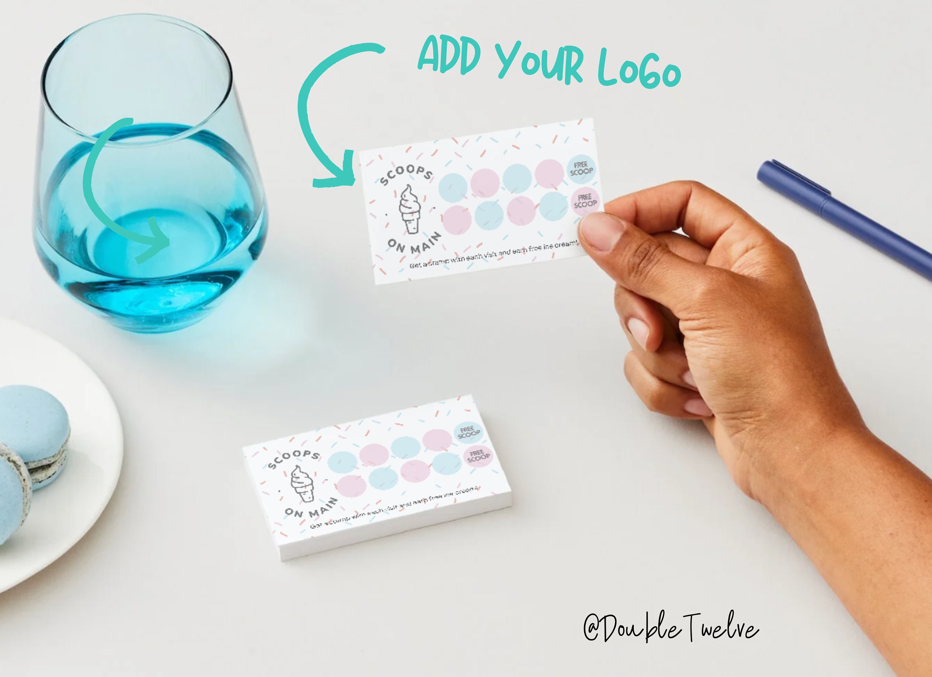 Editable Business Card Template, Loyalty Reward Punch Card, Custom ...