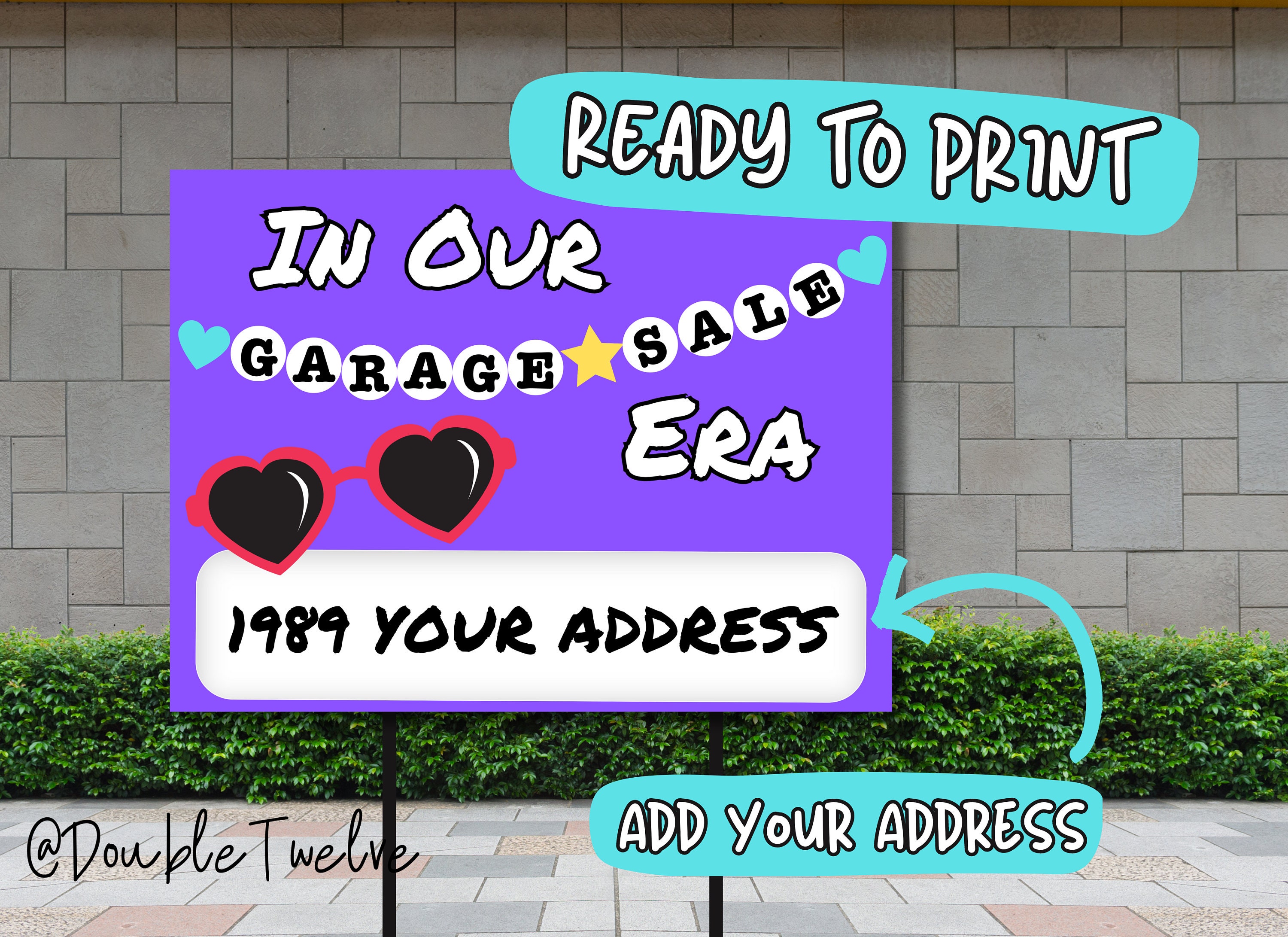 Printable Garage Sale Signs, Taylor Swift Swifty Theme Yard Sign ...