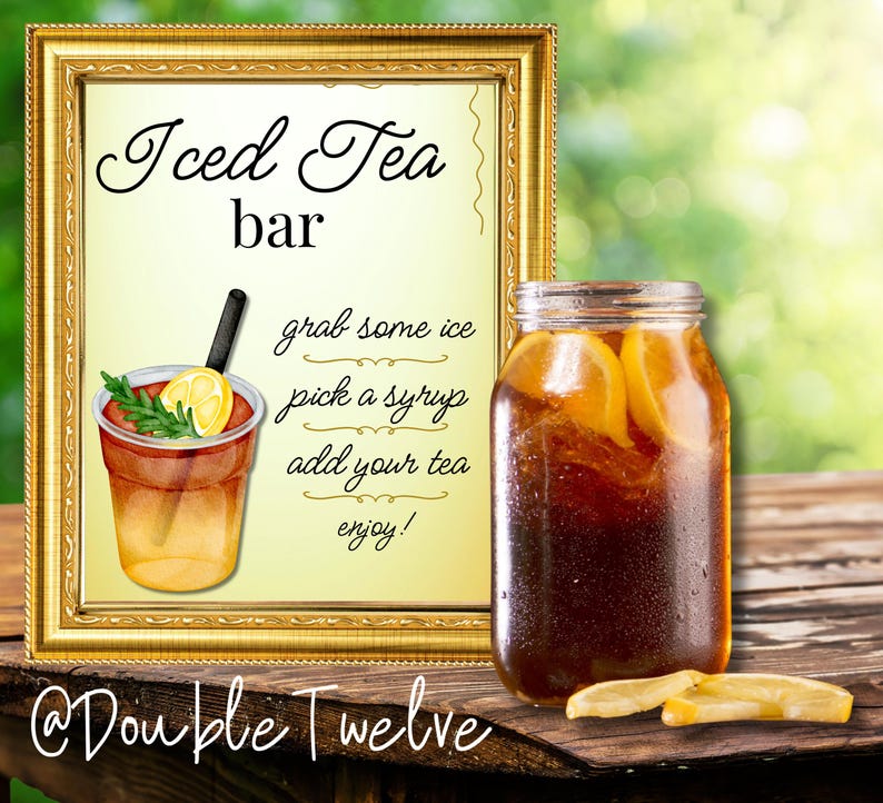 Iced Tea Bar Station Sign, Summer Party Event Drink Table, Sweet Tea ...