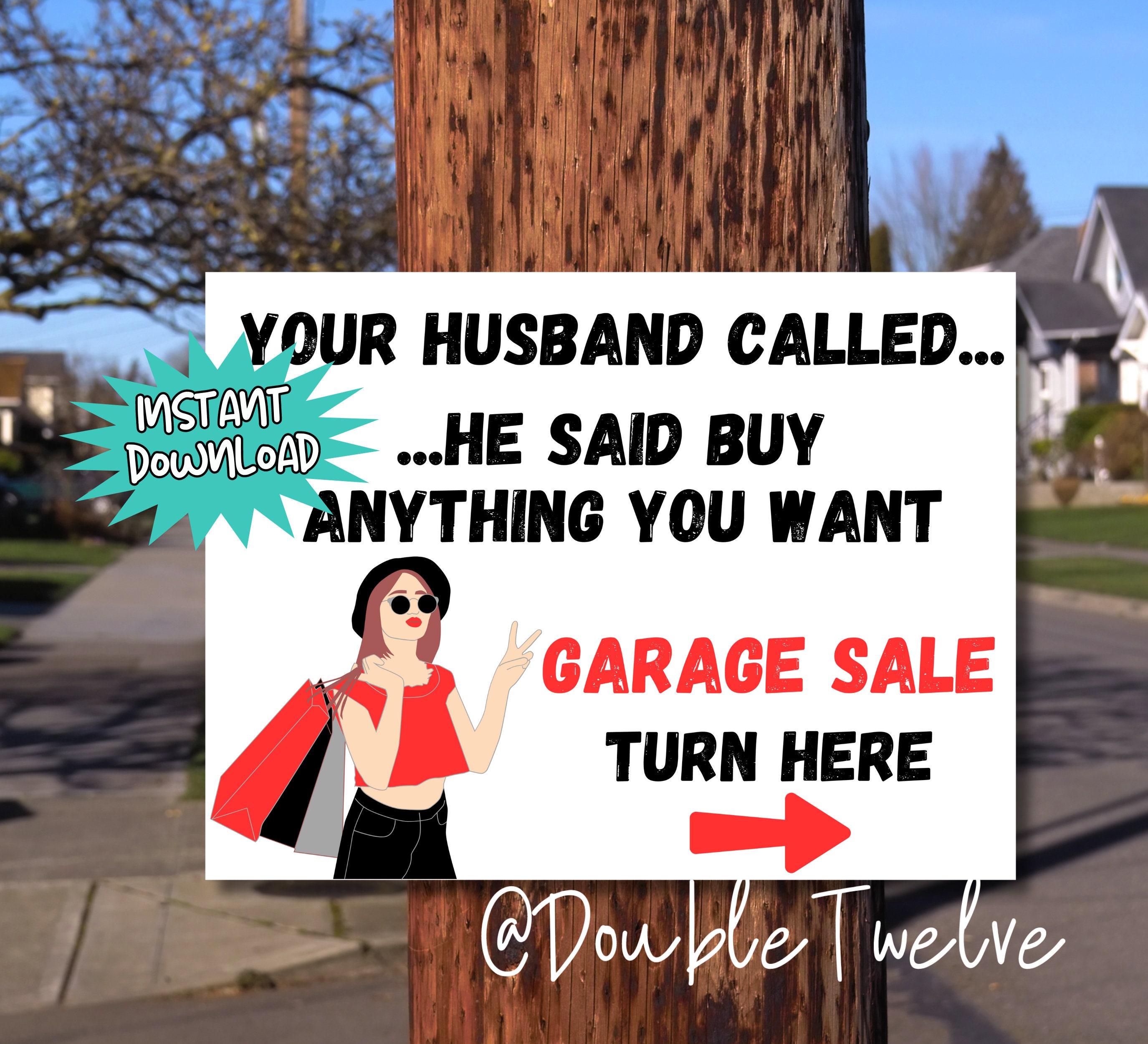 Funny Garage Sale Signs, DIY Yard Sale Signage, Community Neighborhood ...